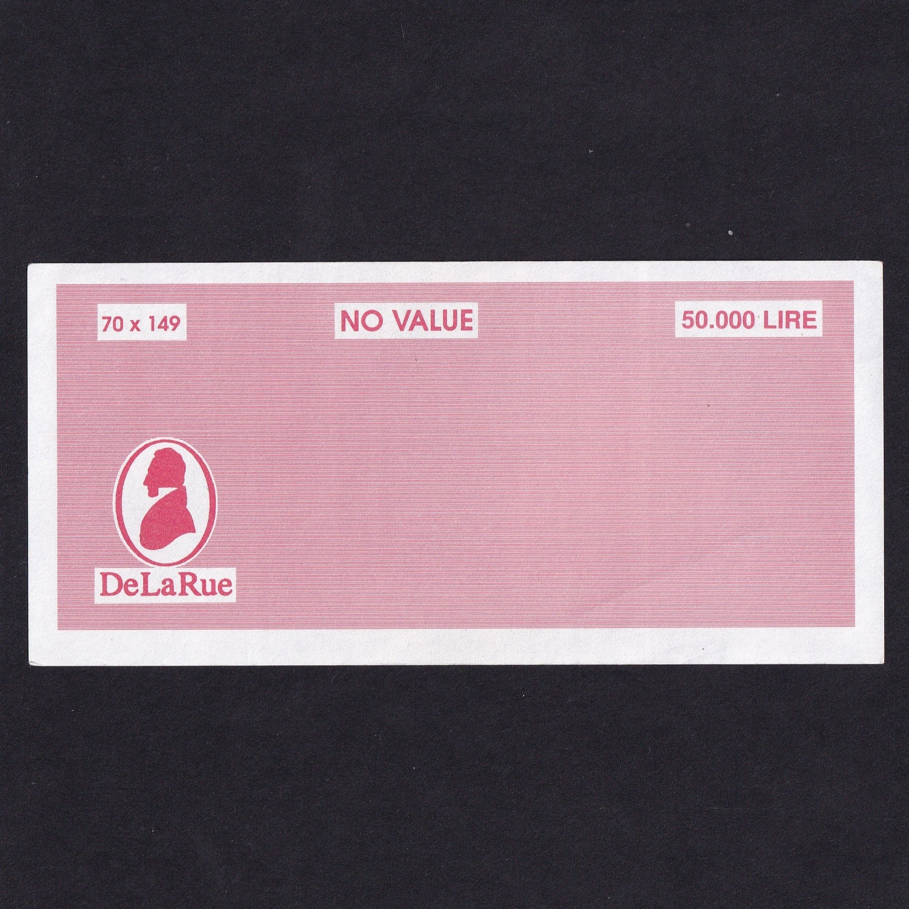 Promotional - De la Rue, counting machine test note for 50,000 Lire, N ...