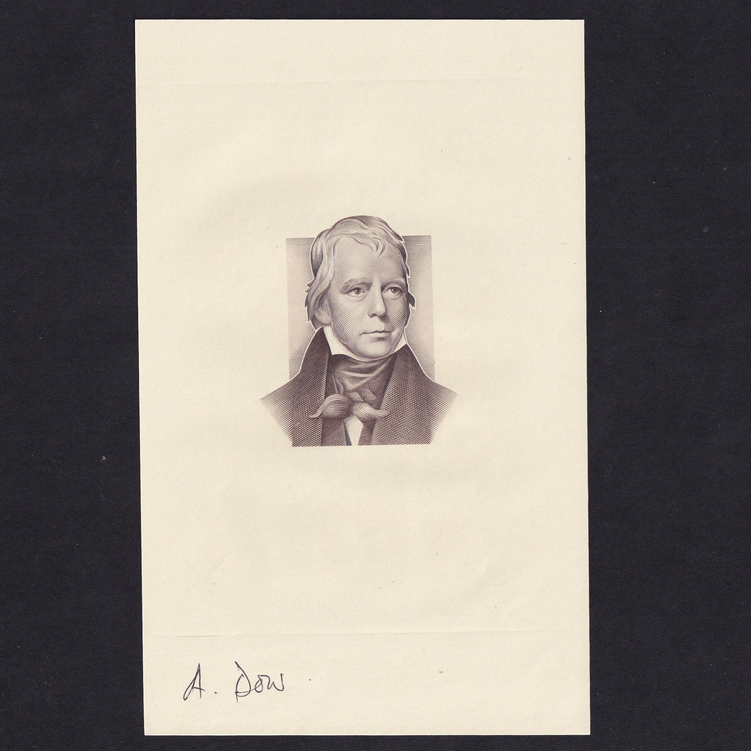 Scotland, Bank of Scotland, die proof of Sir Walter Scott in brown, as ...