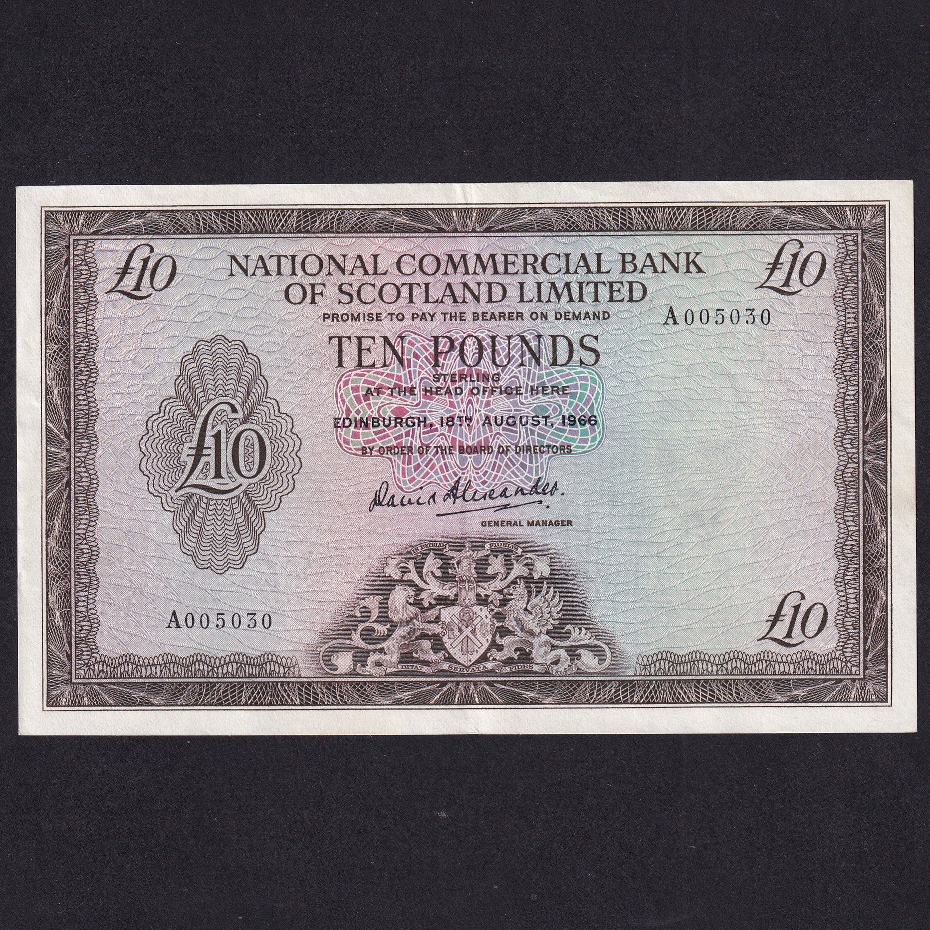 Scotland (P273) (PMS NC11) National Commercial, £10, 18.08.1966, A0050 ...