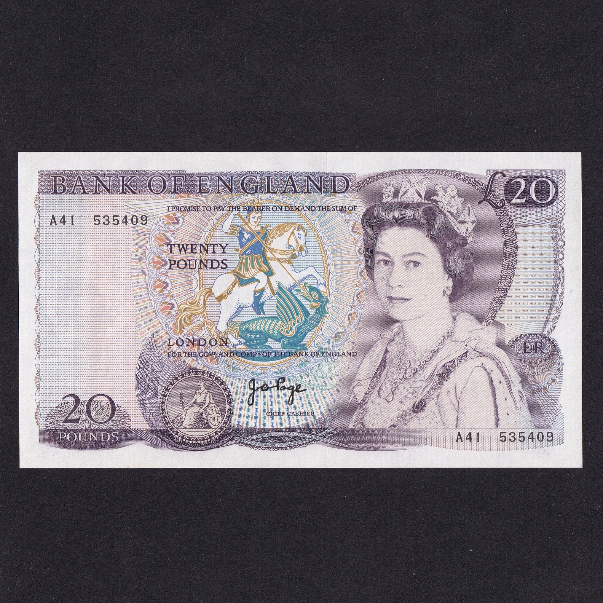 Bank of England (B328) Page, £20, A--, Good EF – Colin Narbeth & Son Ltd.