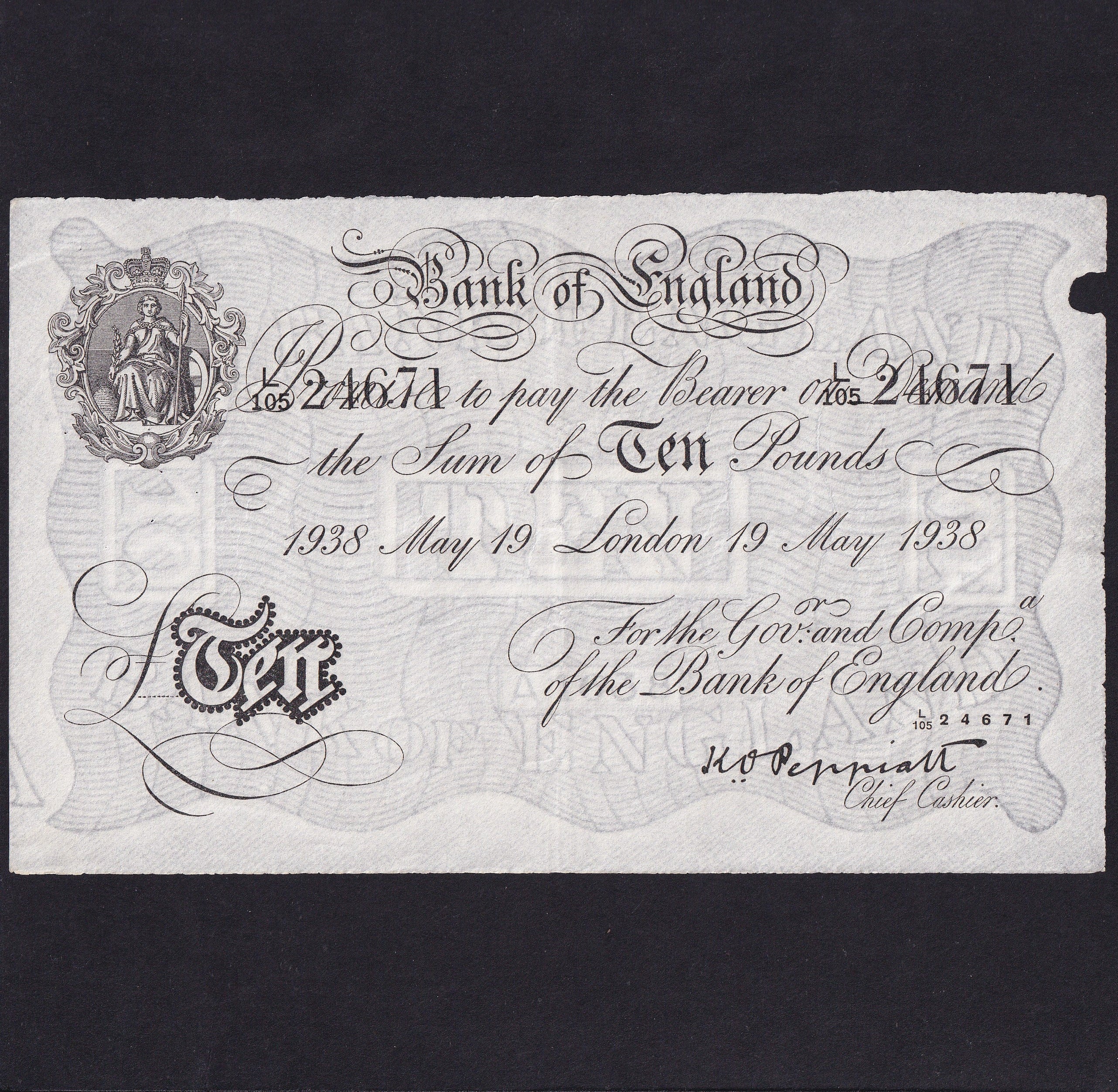 Operation Bernhard - Nazi forgery 1942-44, Peppiatt, £10, 19 May 1938 ...