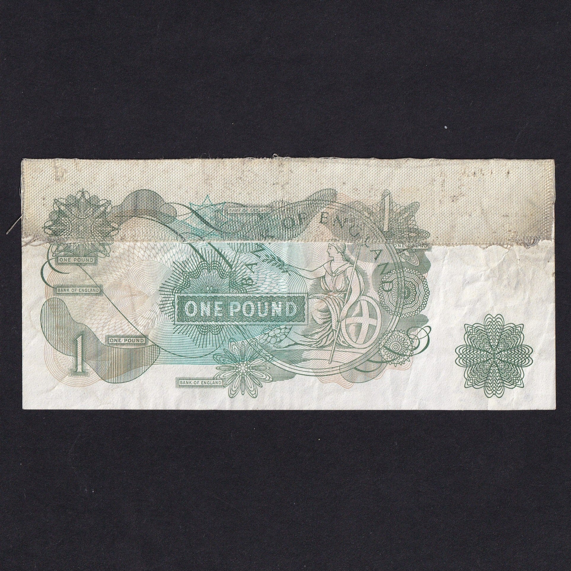Bank of England (B322) Page, £1 error, paper join, BX71 644422, very r ...