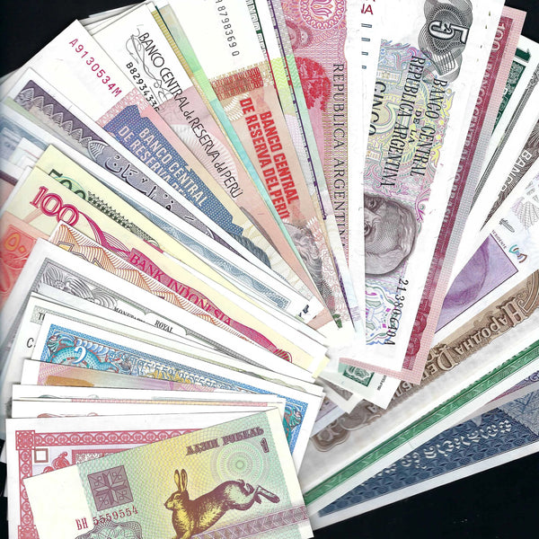 Pack of 50 world banknotes, UNC – Colin Narbeth & Son Ltd.