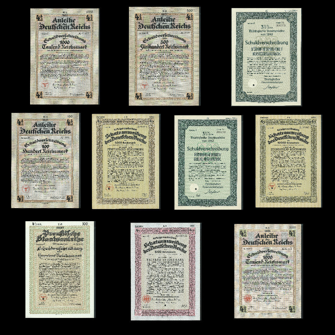 Germany, packet of 10 different Nazi bonds, 1935-42 – Colin Narbeth ...